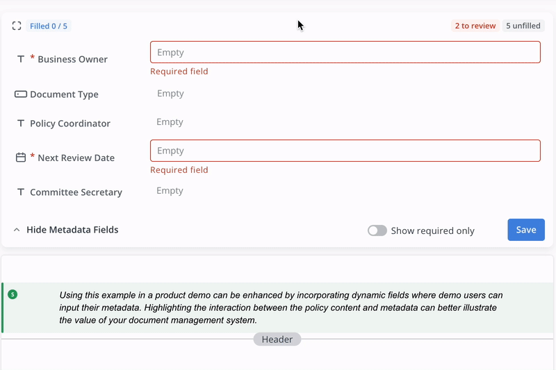 Edit Document Metadata